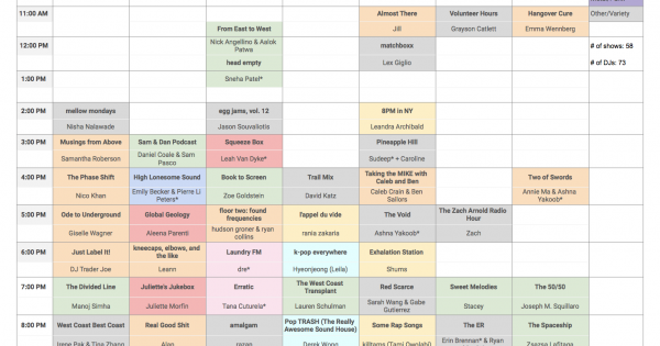 Program Schedule – WQHS Radio
